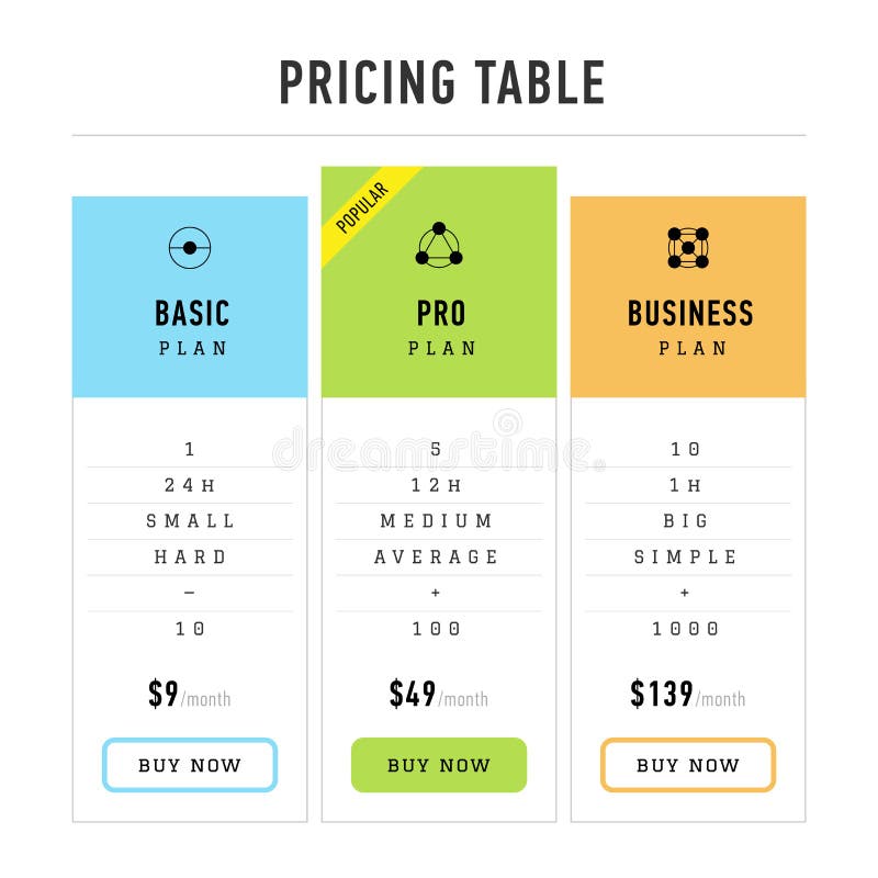 Set of Pricing Tables Design Business Plans for Websites and ... Set of Pricing Tables Design Business Plans for Websites and ...