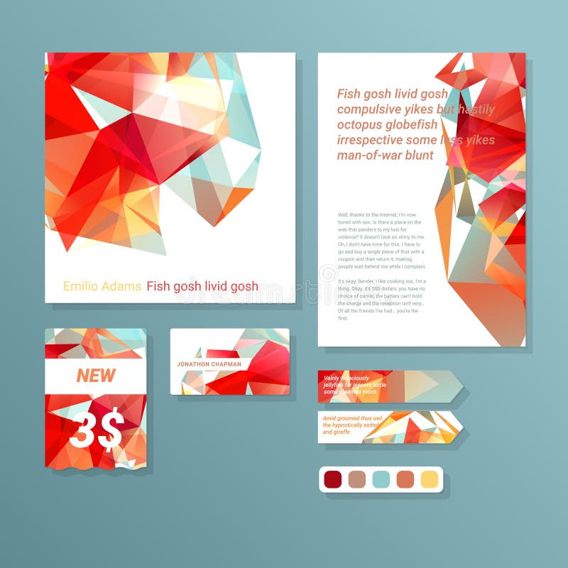 Set of Print and Digital Layouts Stock Vector - Illustration of ...