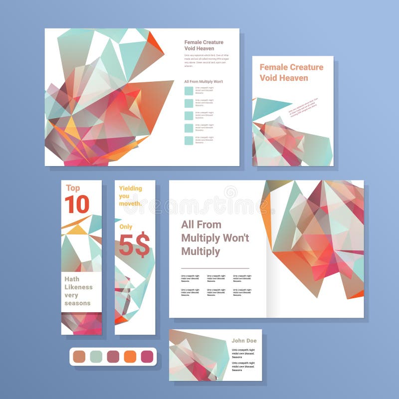 Set of Print and Digital Layouts Stock Vector - Illustration of ...