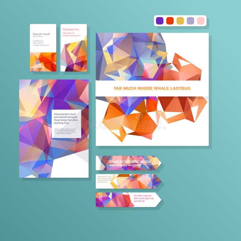 Set of Print and Digital Layouts Stock Vector - Illustration of ...