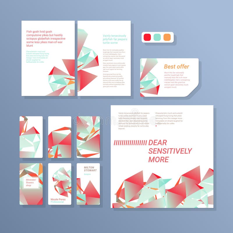 Set of Print and Digital Layouts Stock Vector - Illustration of design ...