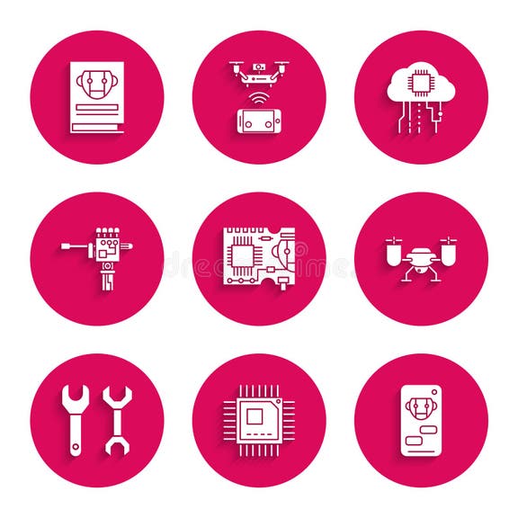 Set Printed Circuit Board Pcb Processor With Microcircuits Cpu Bot Drone Flying Action Camera