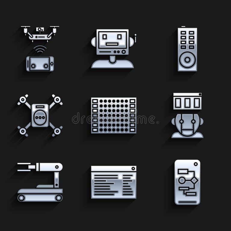 Set Printed Circuit Board Pcb Software Web Developer Programming Code Algorithm Robot Drone