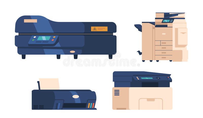 Set of Printers, Machine that Creates Hard Copy of Digital Documents ...