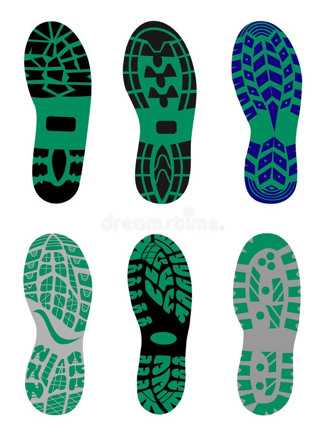 Set prints of shoes vector stock vector. Illustration of texture ...