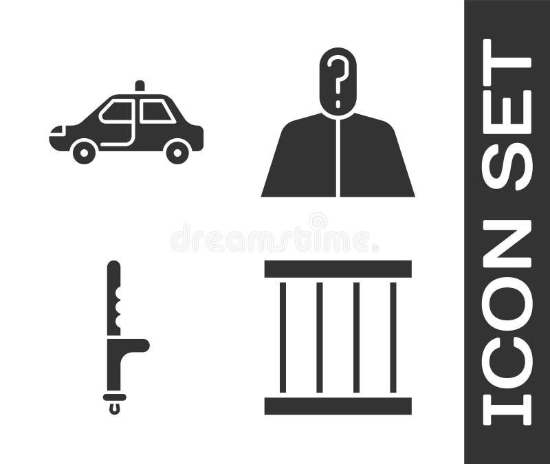 Set Prison Window, Police Car and Flasher, Police Rubber Baton and ...