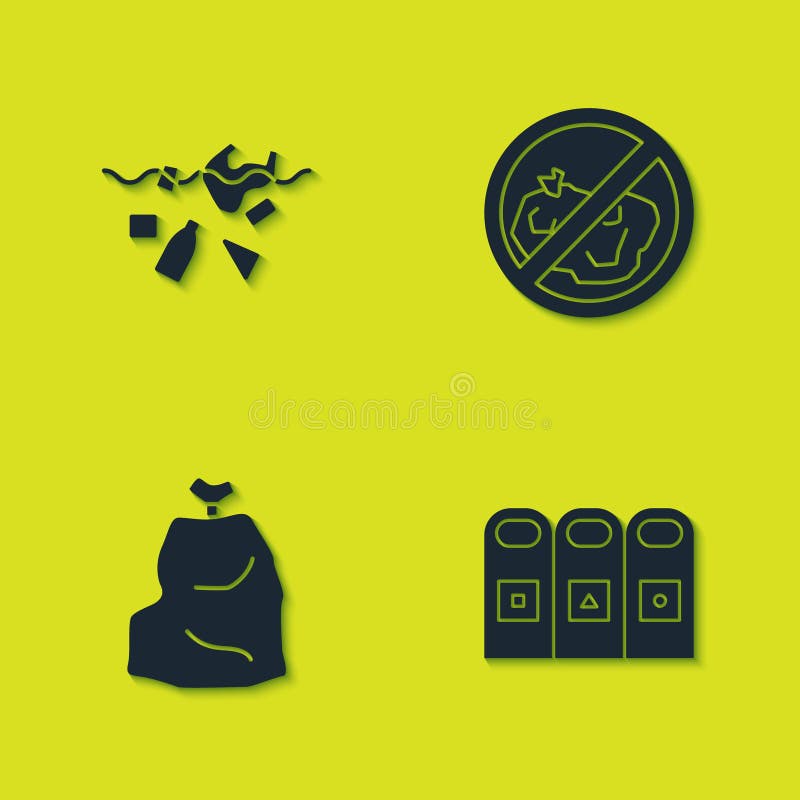 Set Problem of Pollution Planet, Trash in Garbage Cans Sorted, Garbage ...