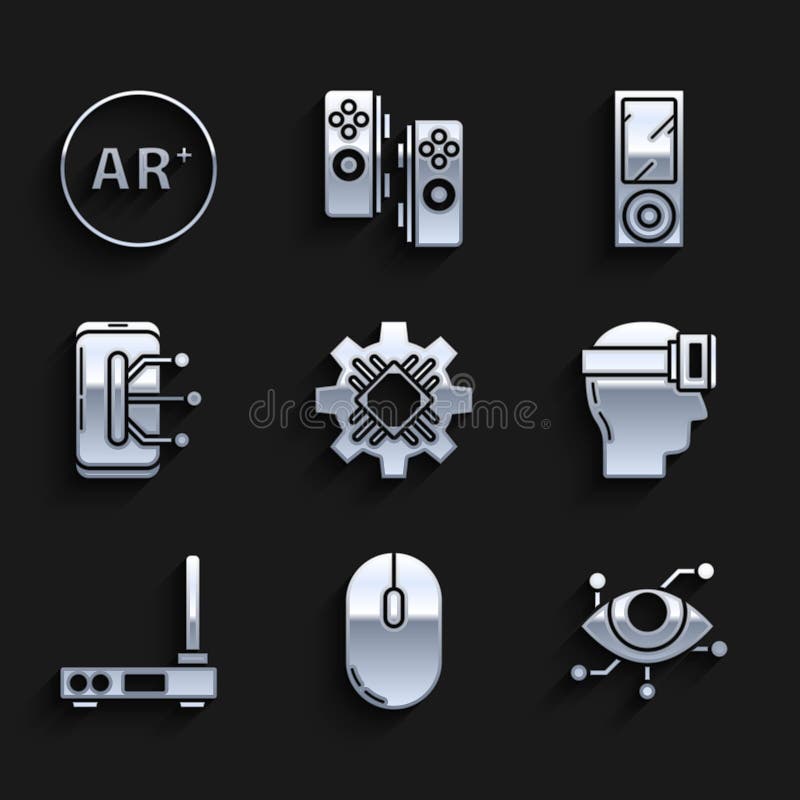 Set Processor, Computer Mouse, Virtual Reality, Glasses, Router and Wi ...