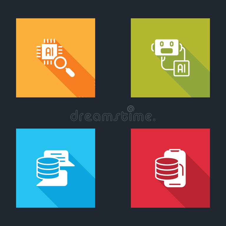 Set Processor CPU, Artificial Intelligence Robot, Server, Data and Cloud Technology Data ...