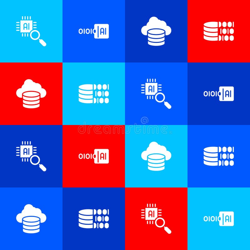 Set Processor CPU, Binary Code, Cloud Database and Icon. Vector Stock ... Set Processor CPU, Binary Code, Cloud Database and Icon. Vector Stock ...