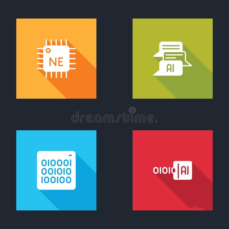 Set Processor CPU, Chat Bot, Binary Code and Icon. Vector Stock Vector ... Set Processor CPU, Chat Bot, Binary Code and Icon. Vector Stock Vector ...