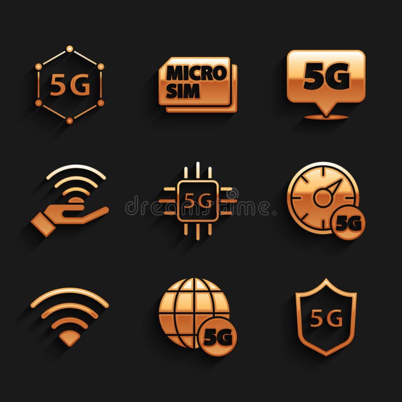 Set Processor 5G, Network, Protective Shield, Digital Speed Meter, Wi ...