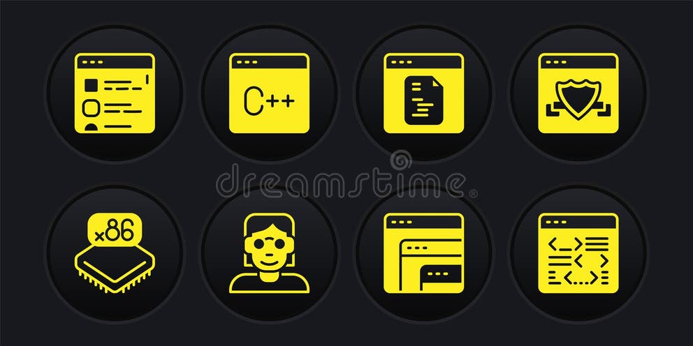 Set Processor With Microcircuits Cpu Browser Shield Hacker Coder