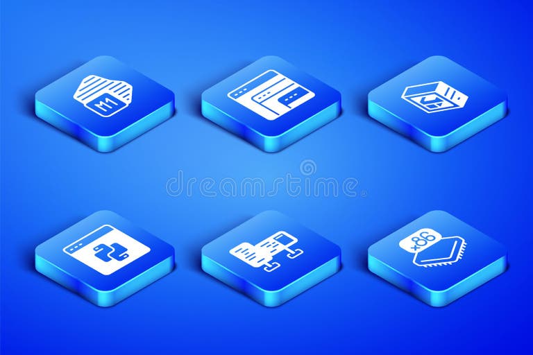 Set Processor with Microcircuits CPU, Computer Monitor Screen, Python Programming Language ...