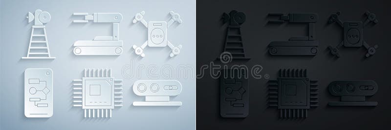 Set Processor With Microcircuits Cpu Drone Flying Action Camera Algorithm 3d Scanning System 9356