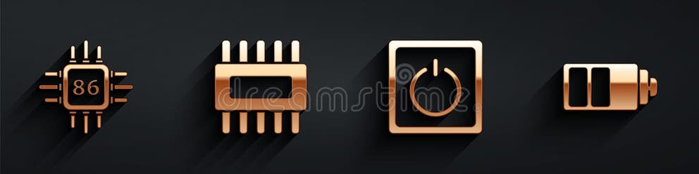 Set Processor with Microcircuits CPU, Processor with Microcircuits CPU, Electric Light Switch ...