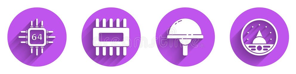 Set Processor with Microcircuits CPU, Processor with Microcircuits CPU, Light Emitting Diode and ...