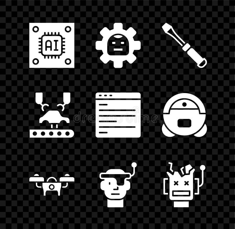 Set Processor with Microcircuits CPU, Robot, Screwdriver, Drone, Smart ... Set Processor with Microcircuits CPU, Robot, Screwdriver, Drone, Smart ...