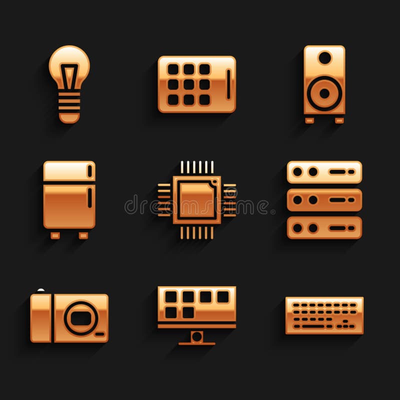 Set Processor With Microcircuits Cpu Smart Tv Keyboard Server Data Web Hosting Photo