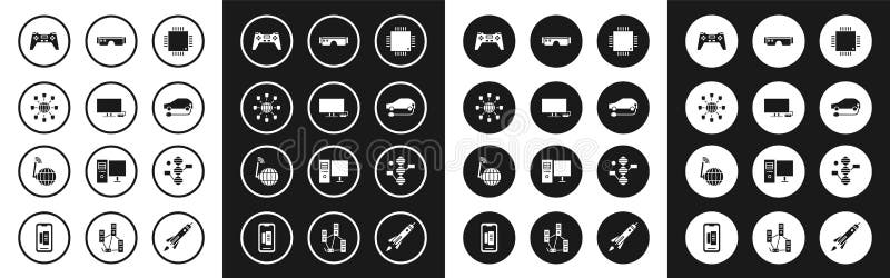 Set Processor with Microcircuits CPU, Smart Tv, Social Network, Gamepad ... Set Processor with Microcircuits CPU, Smart Tv, Social Network, Gamepad ...