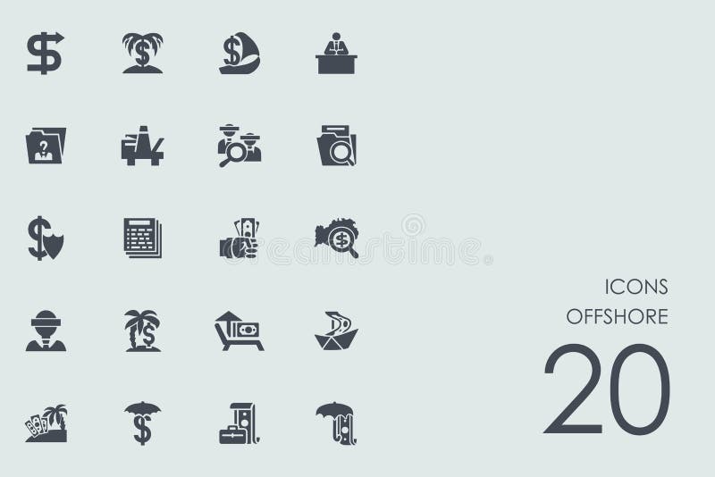 Set of Produced Overseas Icons Stock Vector - Illustration of element ...
