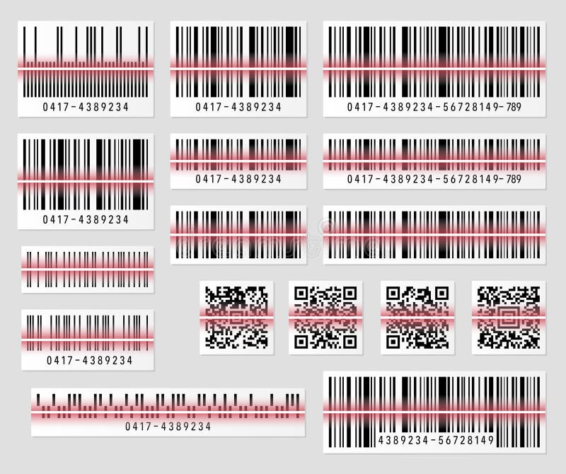 Set of Product Barcode and Qr Code Vector Illustration Stock Vector ...