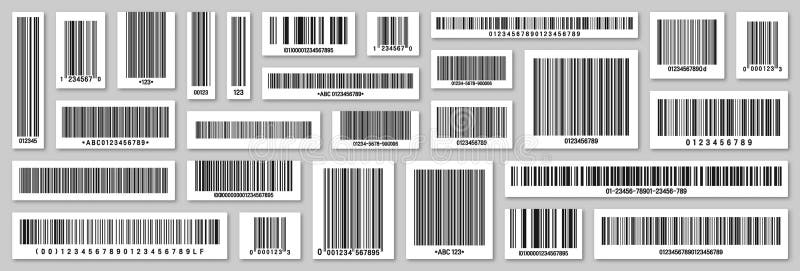 Set of Product Barcodes. Identification Tracking Code. Serial Number ...