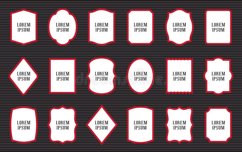 Set Of Product Label Templates. Different Shapes Stock Vector ...