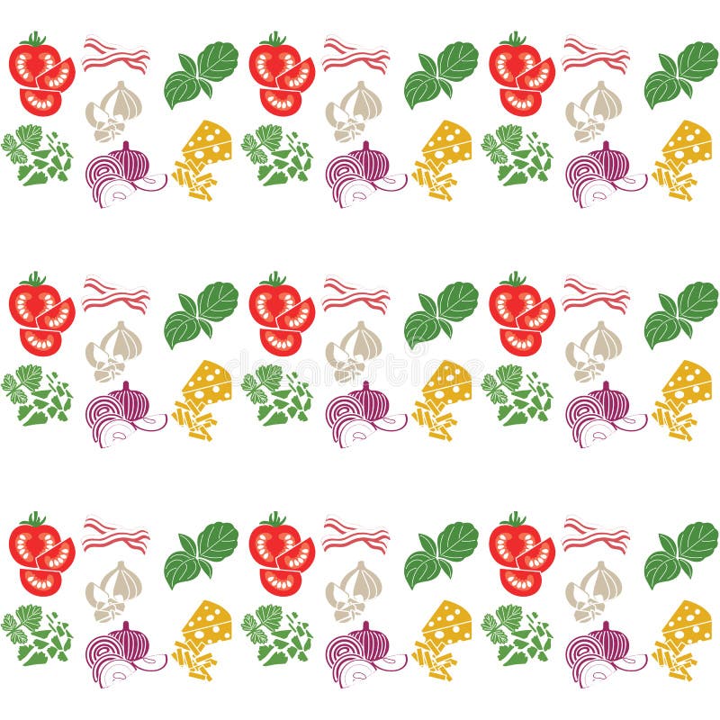 Set Products. Seamless Pattern. Sliced Vegetables Stock Vector ...