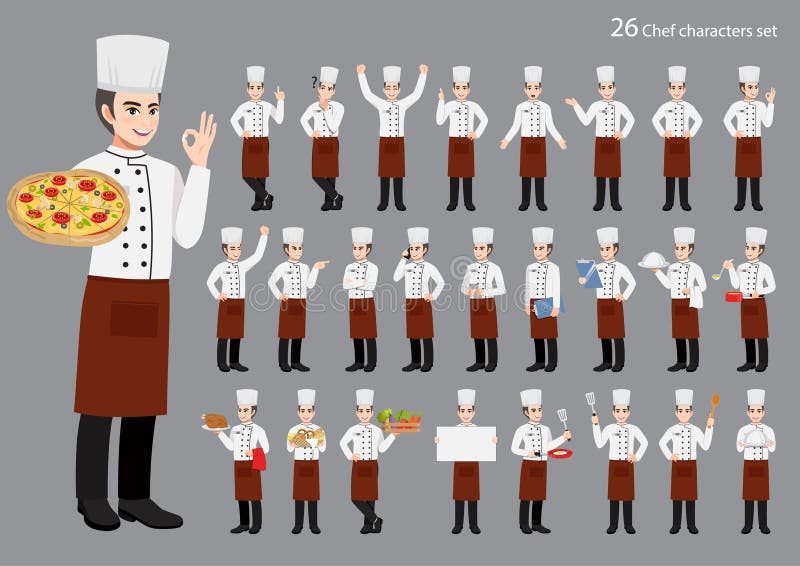 Chef Set Poses Stock Illustrations – 600 Chef Set Poses Stock ...