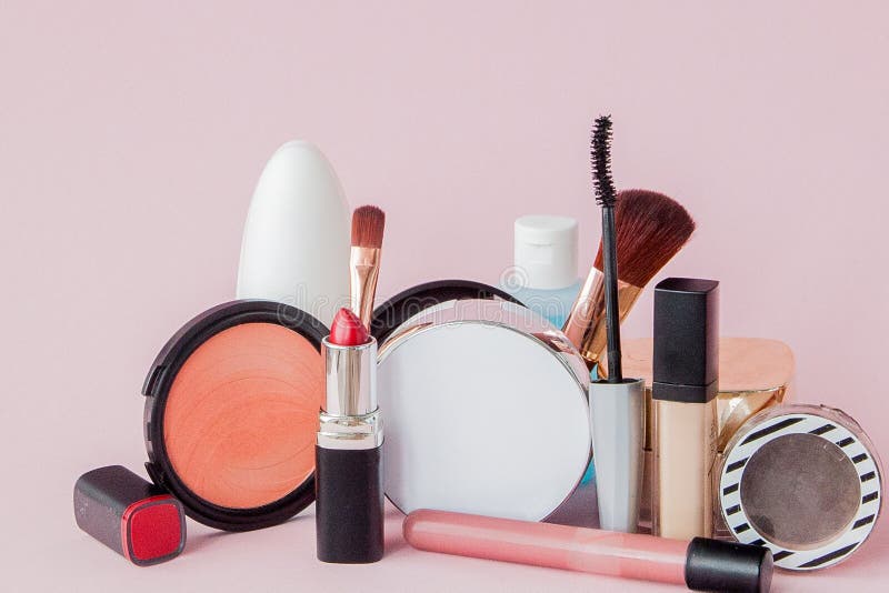 Set of Professional Decorative Cosmetics, Makeup Tools and Accessory on ...