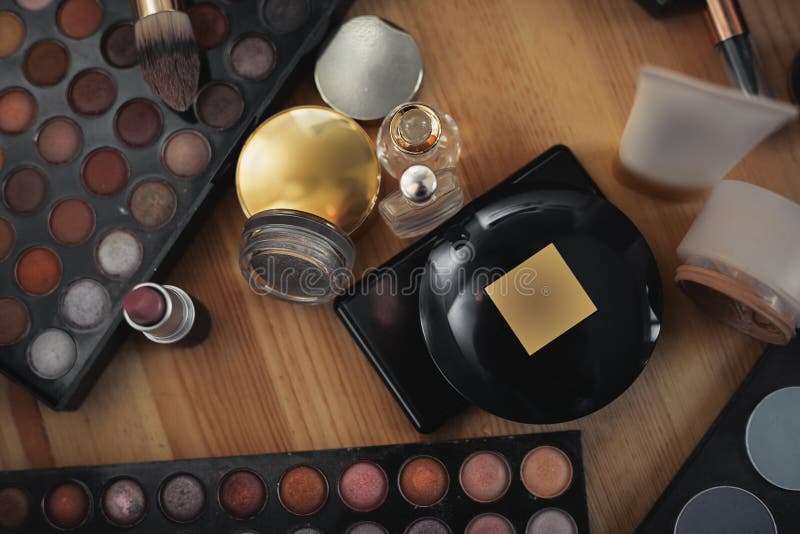 Set of Professional Female Cosmetics Stock Image - Image of palette ...