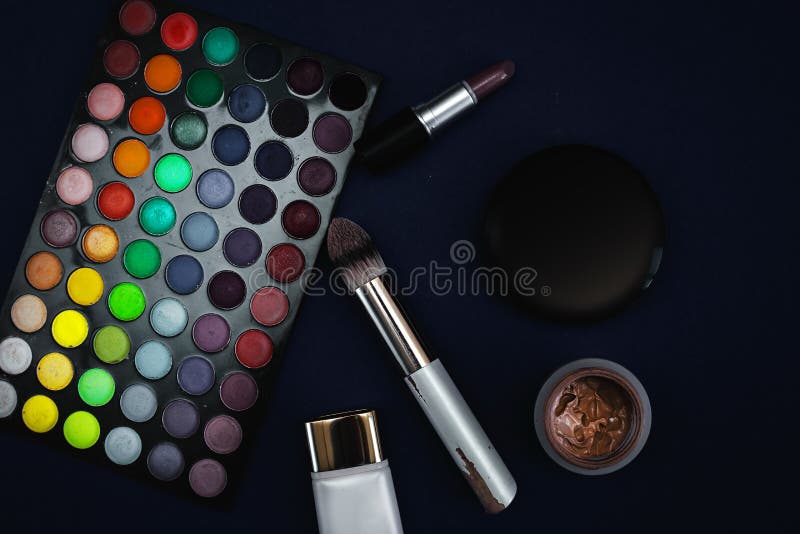 Set of Professional Female Cosmetics Stock Image - Image of compact ...