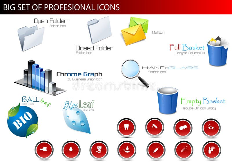 Set of professional icons. stock vector. Illustration of nature - 15131776