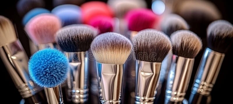 A Set of Professional Makeup Brushes, Assorted Sizes and Shapes, for ...