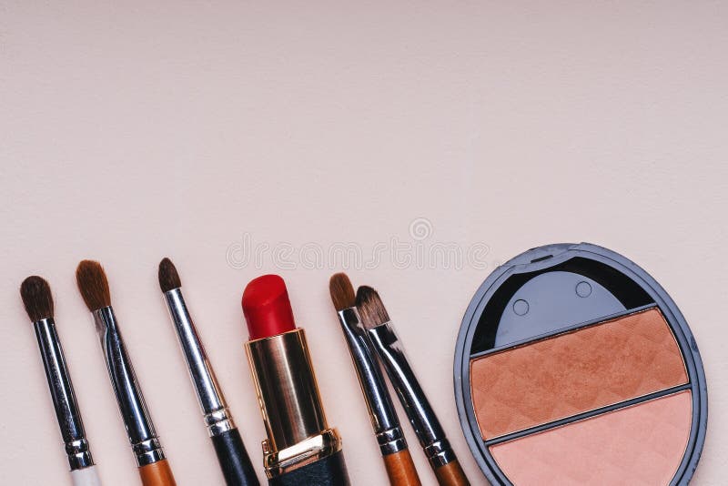 Set of Professional Makeup Cosmetics. Composition with Copy Space Stock ...