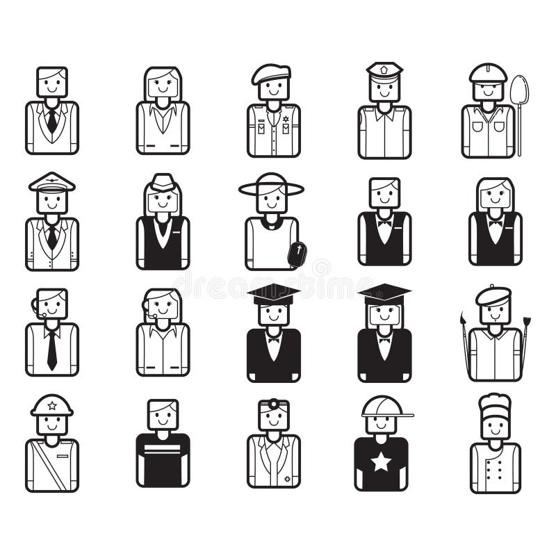 Set of Professional People. Vector Illustration Decorative Design Stock ...