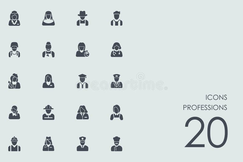 Set of professions icons stock vector. Illustration of abstract - 85041104