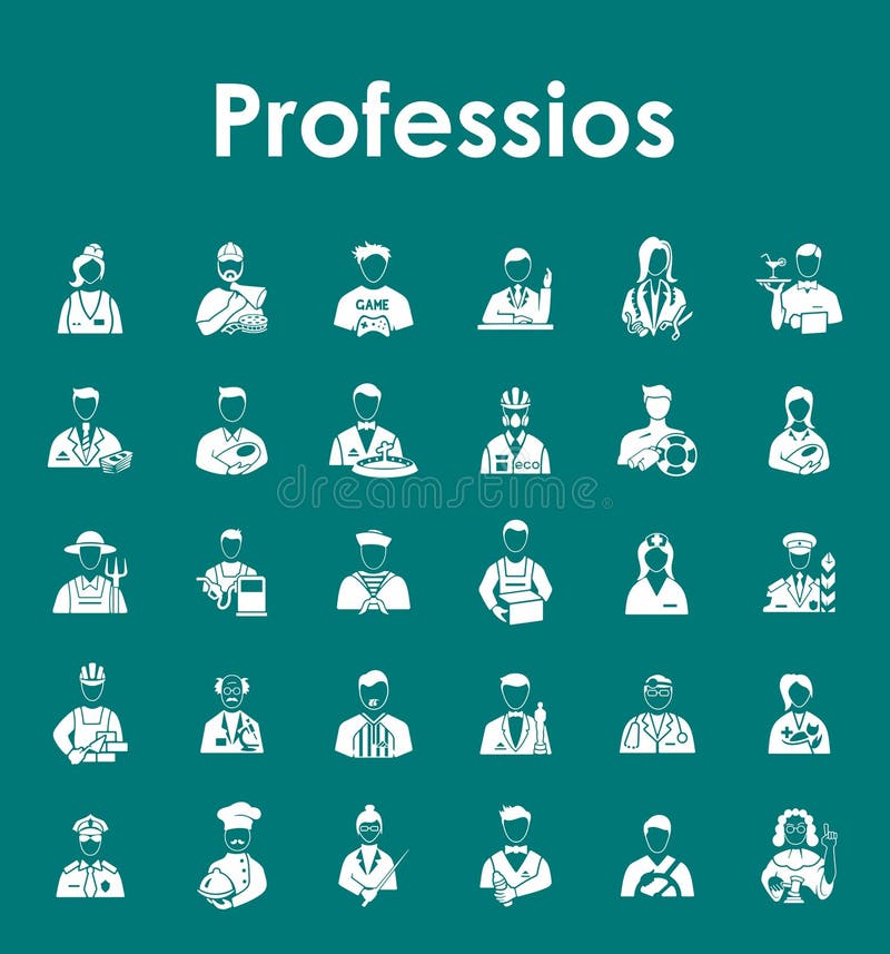 Set of Professions Simple Icons Stock Vector - Illustration of design ...