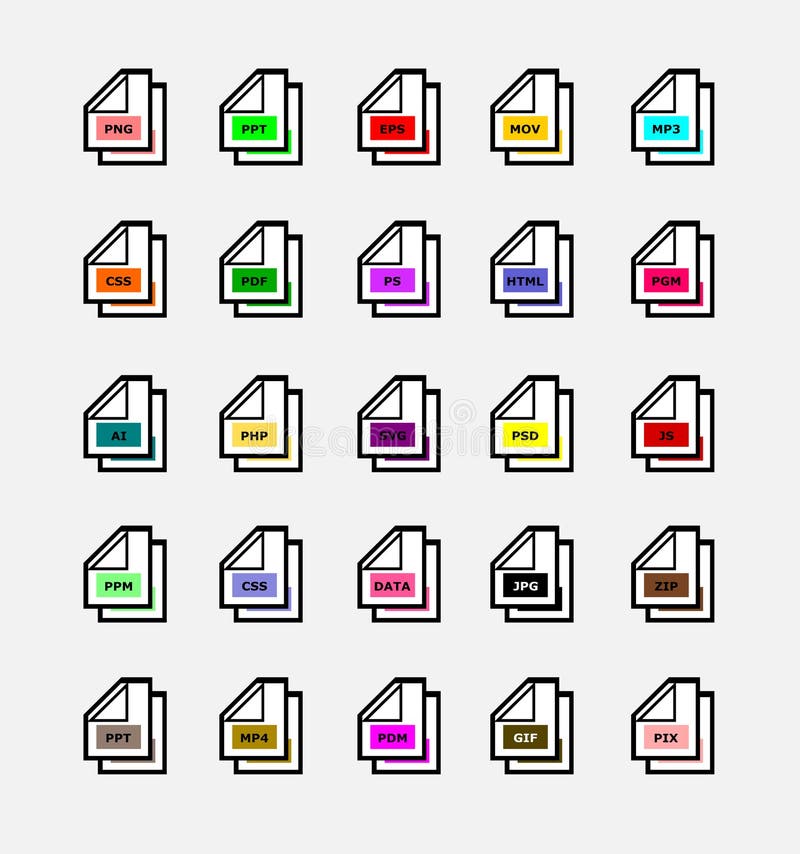 Set of Program File Formats Icons,File Extensions Vector Stock Vector ... Set of Program File Formats Icons,File Extensions Vector Stock Vector ...