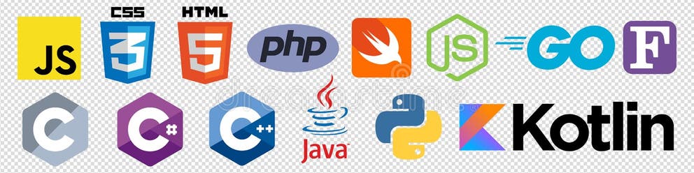 Set Of 10 Programming Language Logo Vector Icons Css Html Javascript Java Php C C C
