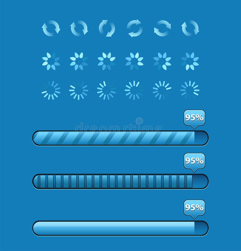 Set of Progress Bars with Percentages. Loader and Preload Circle Ui ... Set of Progress Bars with Percentages. Loader and Preload Circle Ui ...