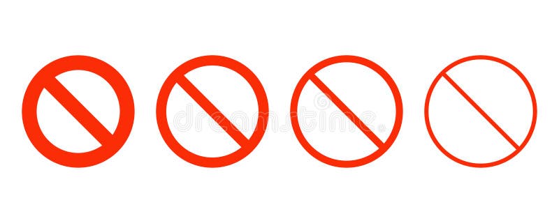 Set of Prohibited Sign Icon. Strictly Prohibited Signs Stock Vector ...