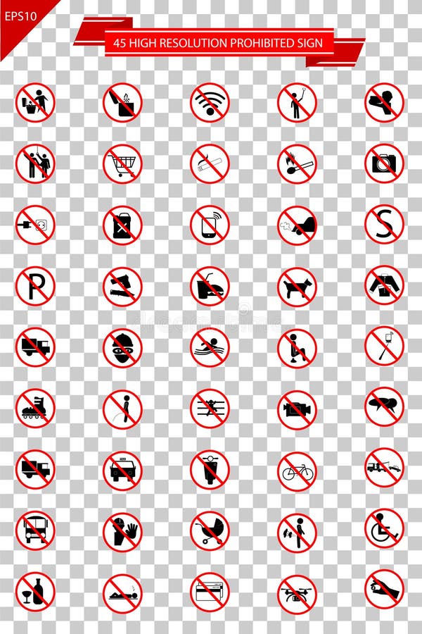 Transparent Prohibited Sign Stock Illustrations – 1,220 Transparent ...