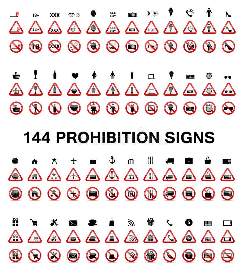 Set of Prohibition Signs. Vector Illustration Stock Vector ...