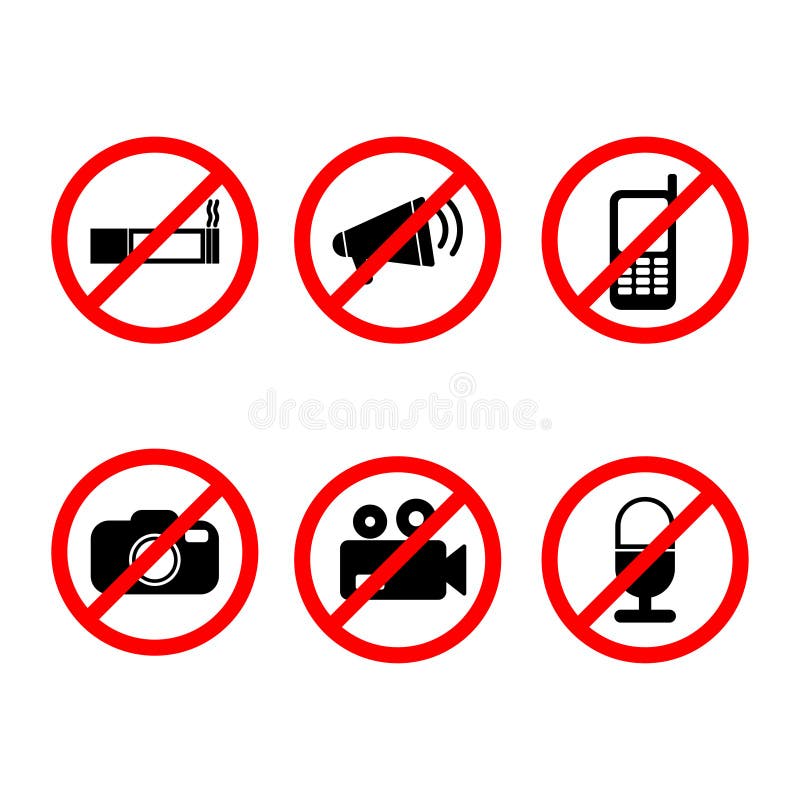 Set of Prohibition Signs Vector Stock Vector - Illustration of signs ...