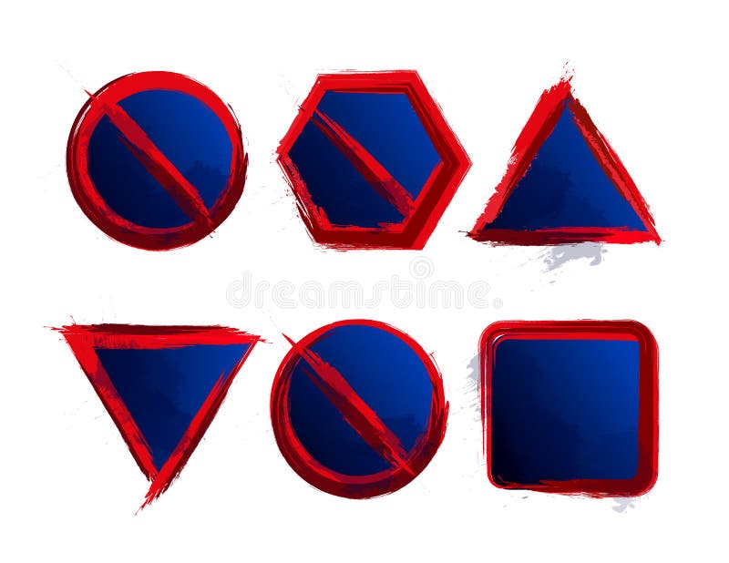 Set of Prohibitory Traffic Signs. Stock Illustration - Illustration of ...