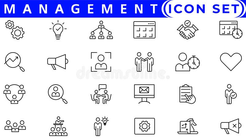 Set of Project Management Icons. Simple Line Art Style Icons Pack ...