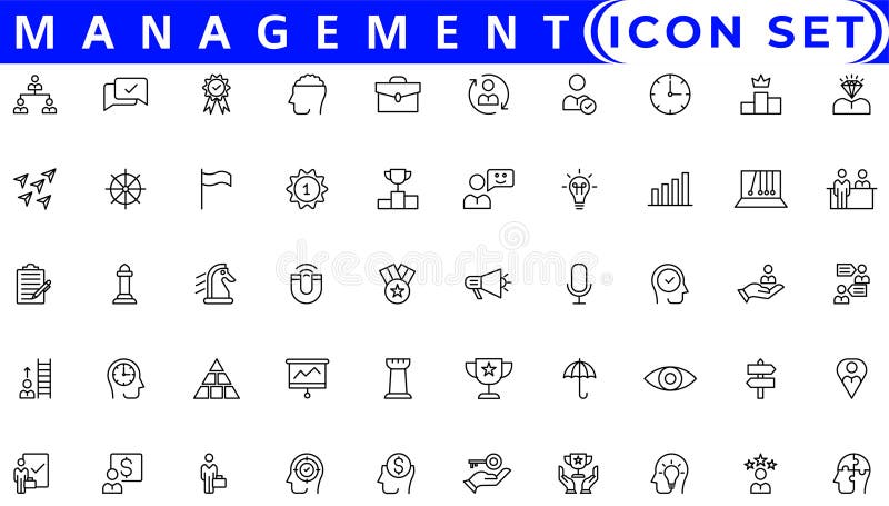 Set of Project Management Icons. Simple Line Art Style Icons Pack ...