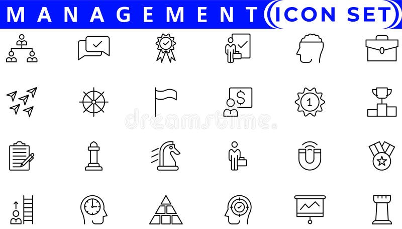 Set of Project Management Icons. Simple Line Art Style Icons Pack ...